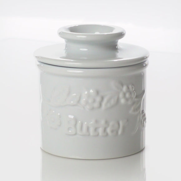 Classic White Raised Floral Butter Bell Crock – Official Butter Bell® Store